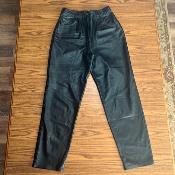 Vintage | Pants & Jumpsuits | Vintage Womens Highwaisted Black Leather ...